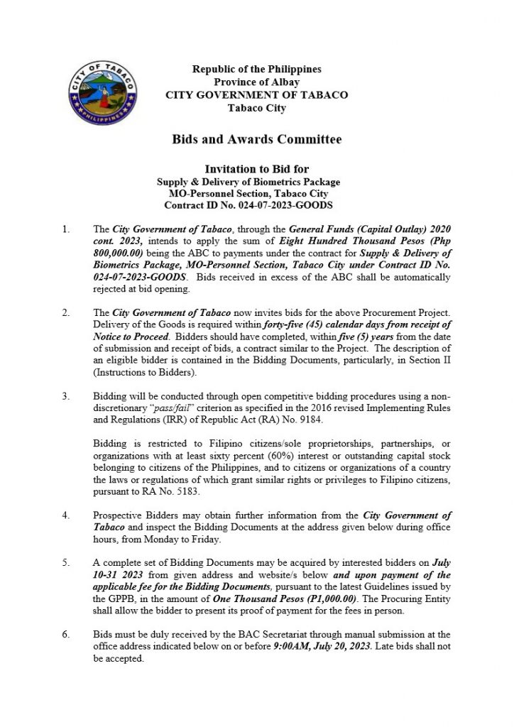 Tabaco City Official Website