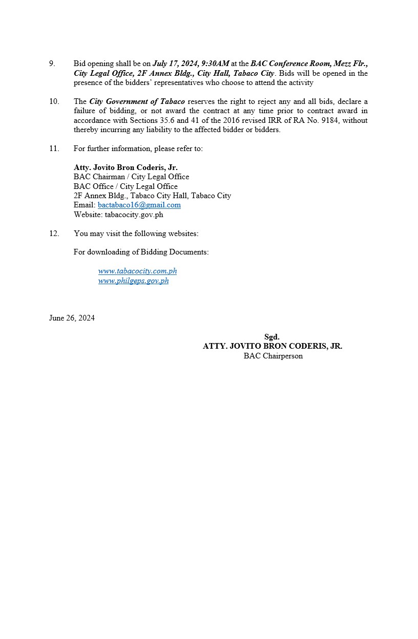 Tabaco City Official Website